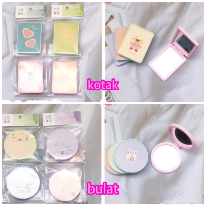 KACA LIPAT DUO TEBAL / CEMIN LIPAT KOTAK / CERMIN LIPAT BULAT | Lazada ...