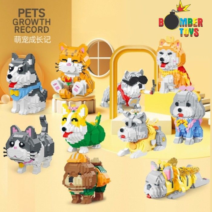 MAINAN ANAK BRICK BLOCK PETS BUILDING KREATIF PENDIDIKAN ANJING PUDEL ...