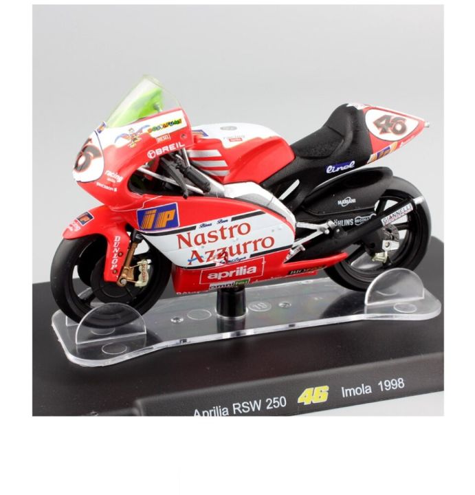 โมเดลรถมอเตอร์ไซค์ Aprilia RSW 250 VR46 Imola 1998 ทำจากเหล็ก สัดส่วน 1 ...