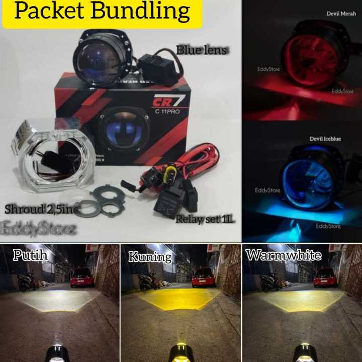 Packet Bundling -CR7 Projector Biled C 11 Blue Lens 2.5inc All Weather ...