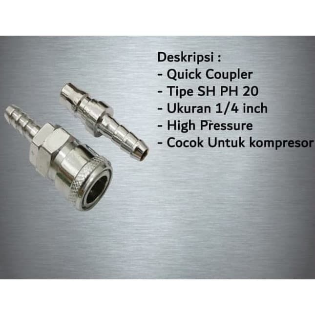 Quick Coupler / Nepel Sambungan Selang Angin Kompresor Female 1/4 | Lazada Indonesia