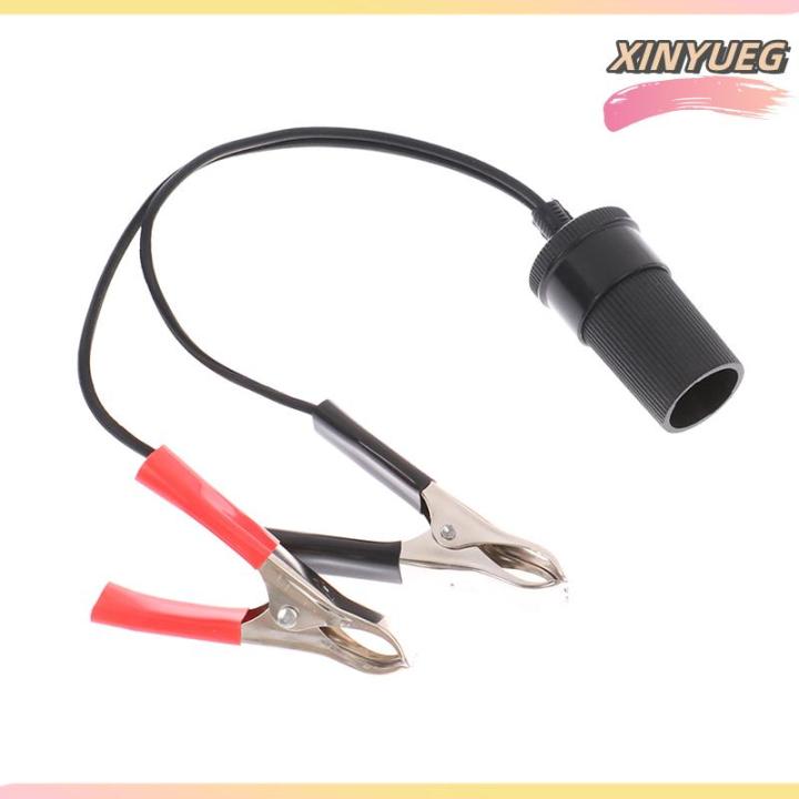 XINYUEG 12 Volt Battery Terminal Clip-on Power Socket Adapter Plug Car ...