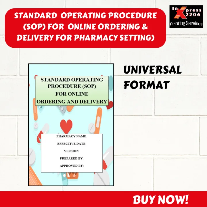 STANDARD OPERATING PROCEDURE FOR ONLINE ORDERING AND DELIVERY PHARMACY ...