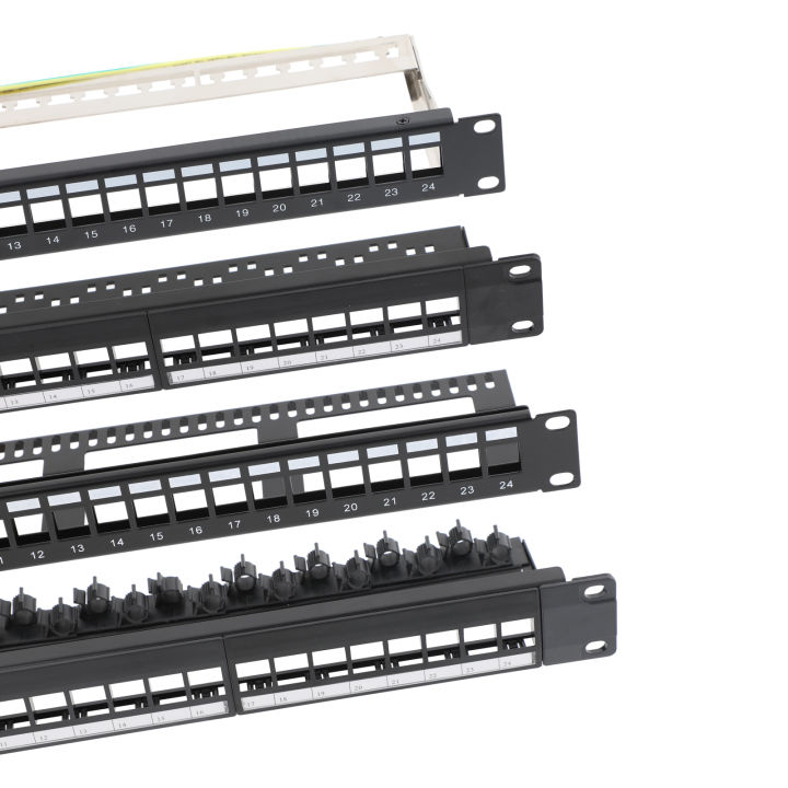 24-Port 19 Inch RJ45 Cat6/Cat6A Patch Panel with Removable Back Bar and ...
