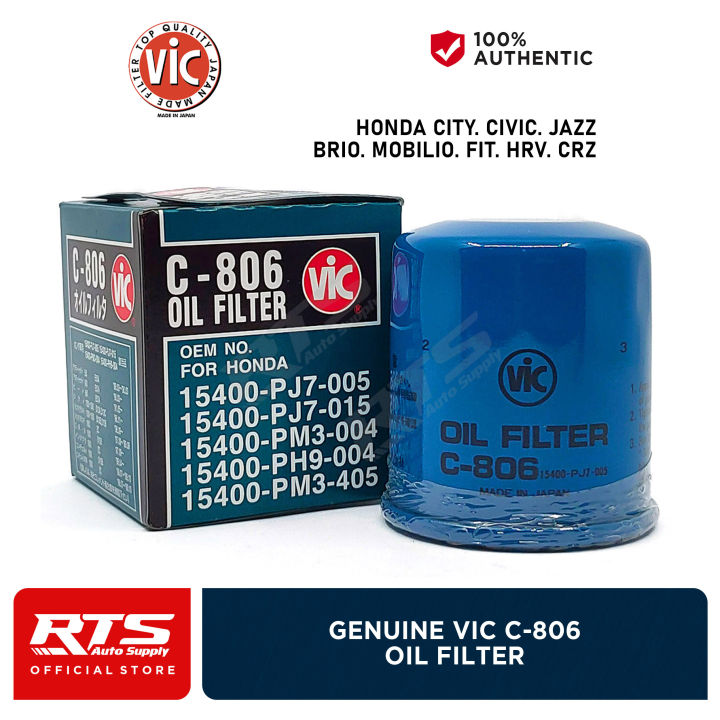 VIC Oil Filter C-806 for Honda City Civic Jazz Brio Mobilio Fit Hrv Crz ( C806 ) 1Pc | Lazada PH