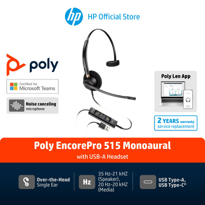 Poly EncorePro 515 Monoaural with USB-A Headset | Lazada.co.th