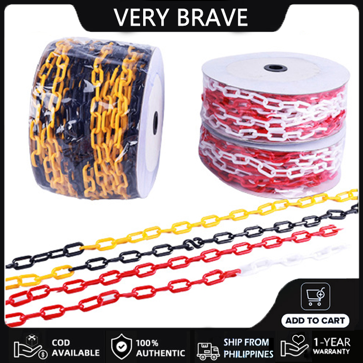 (DIYMO) Plastic chain 8mmx25m /6mmx25m Safety Chain Plastic Barrier ...