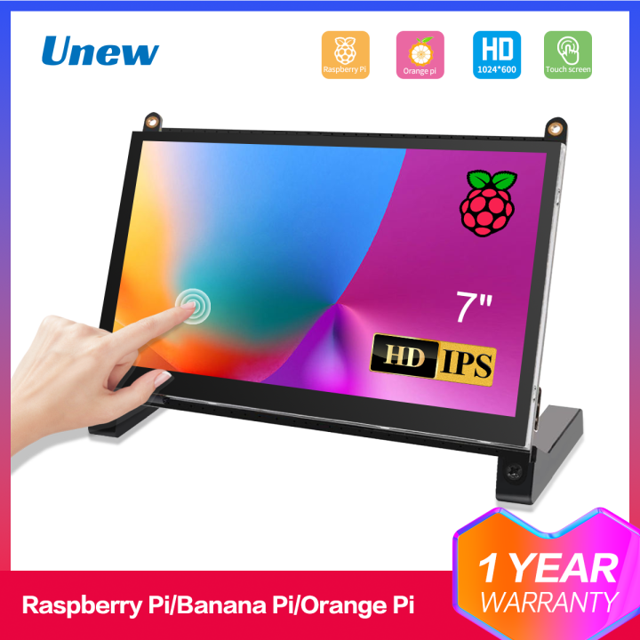 Unew Portable Monitor 7-inch Raspberry Pi Touchscreen 7” 1024X600 IPS ...