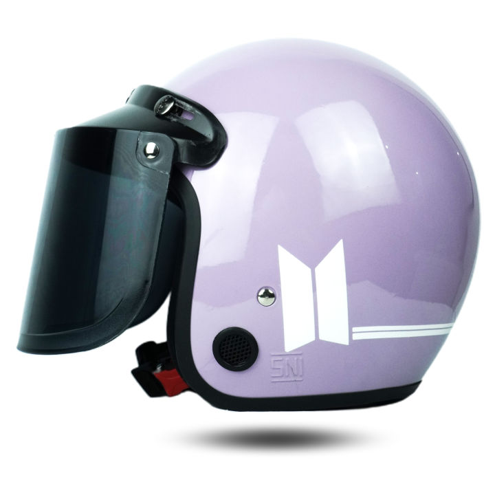 Helm Bogo Dewasa Wanita Pria Motor Sni Helem Retro Classic Cod Warna ...