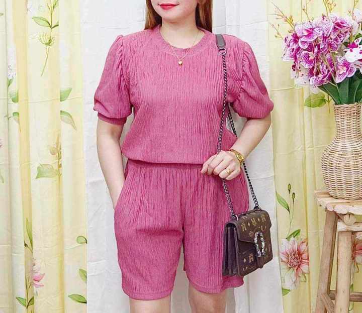PLUS SIZE PLAIN TERNO SHORT PUFF BARK CREEP UP TO 4XL | Lazada PH