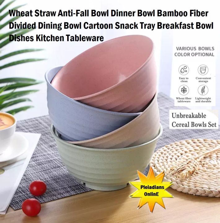 👉 READY STOCK 👉🇲🇾 Wheat Straw Bowl Dinner Bowl Plate Bamboo Fiber ...