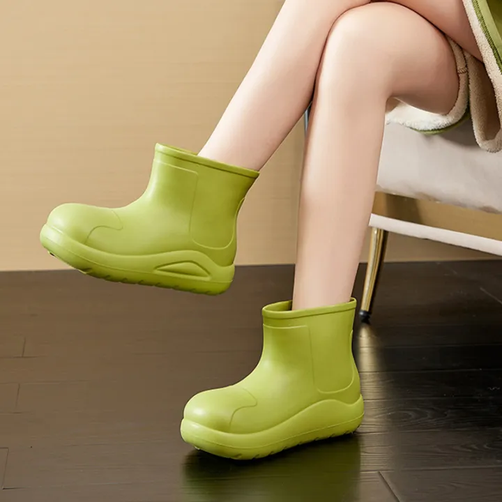 🔥🔥🌈 Women's Short Boots Big Head Rain Boots Four Seasons Outdoor Rain ...
