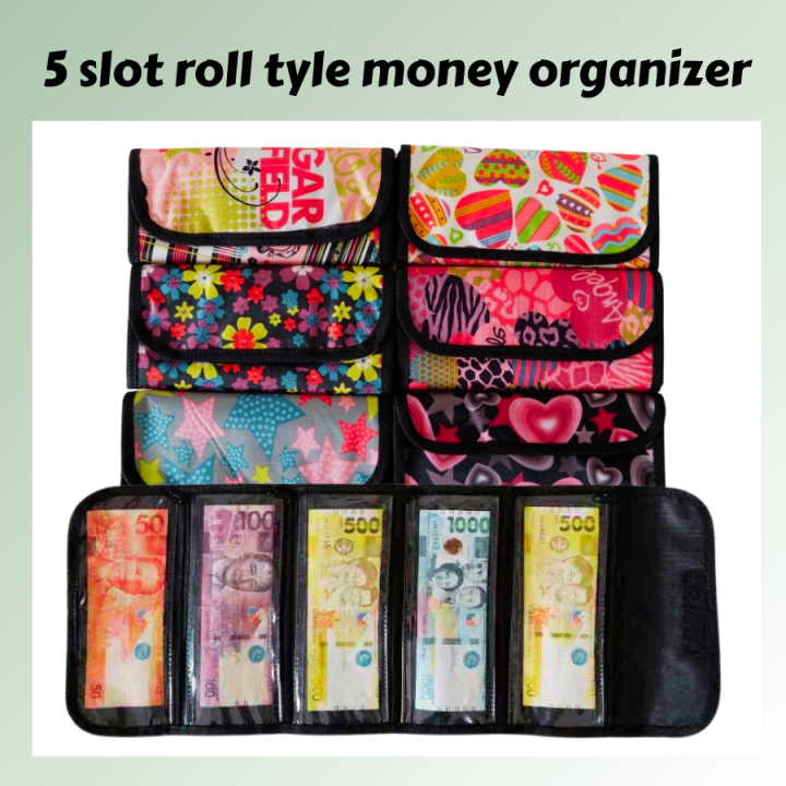 Roll Type 5 Slots Money Organizer Wallet unisex polywash nylon ...