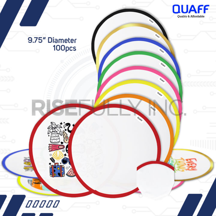 Risefully QUAFF Printable Foldable Round Fan / Rim Color Foldable Round ...