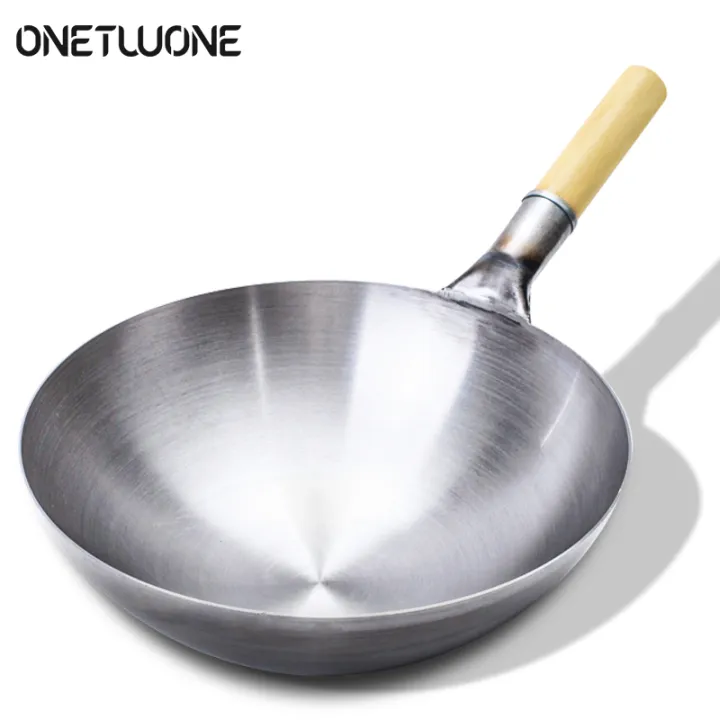 Onetwone Handmade iron wok Chinese traditional Woks Stir-fry Pans ...