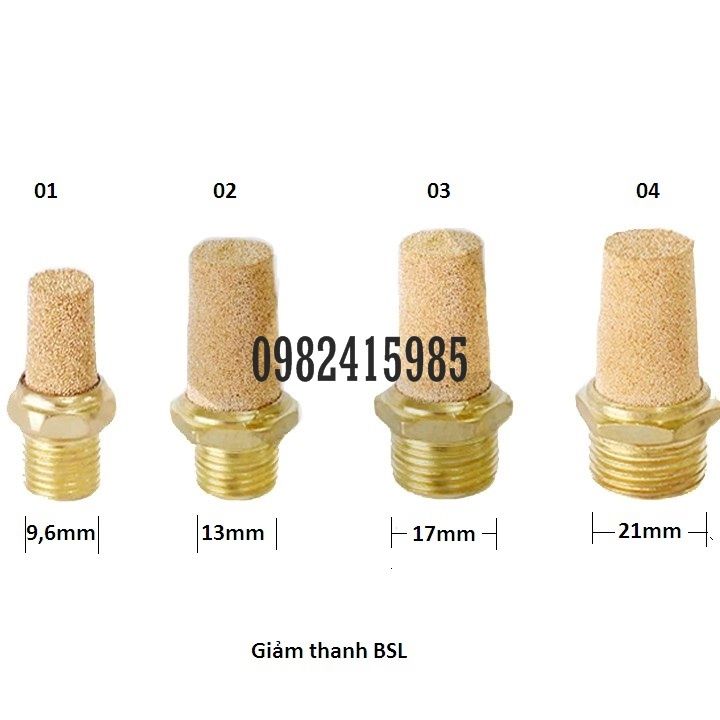 Giảm âm,tiêu âm (Giảm thanh) ren 01 02 03 04 (Ren 9,6-13-17-21mm) đồng ...