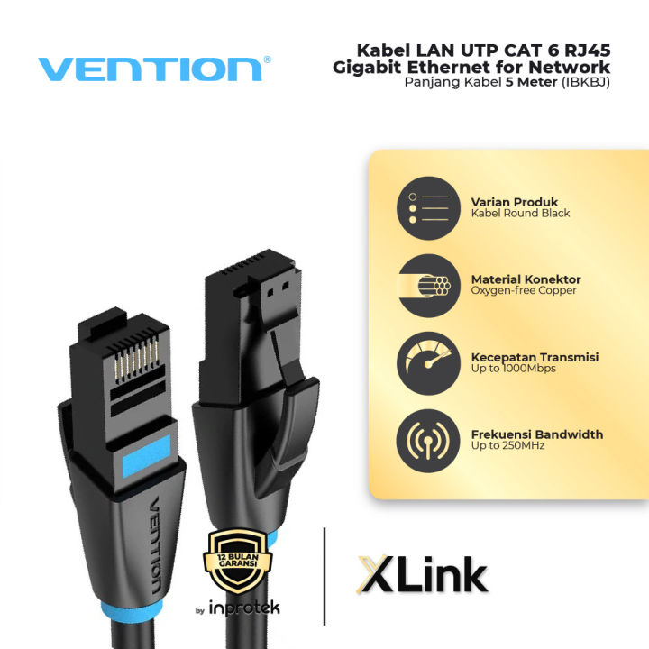 Vention 5M Kabel LAN RJ45 Cat.6 UTP Ethernet Gigabit | Lazada Indonesia