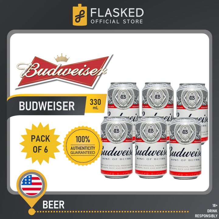 Budweiser American Beer 6 Cans 330mL | Lazada PH