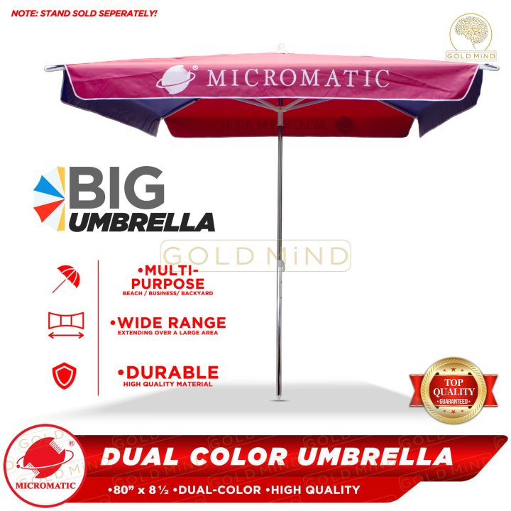 Micromatic 80 in Width x 8 1/2 ft Height, Square Beach Umbrella Dual ...