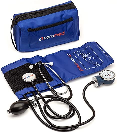 Paramed Comfort Aneroid Sphygmomanometer with Stethoscope 1 Count, Blue ...