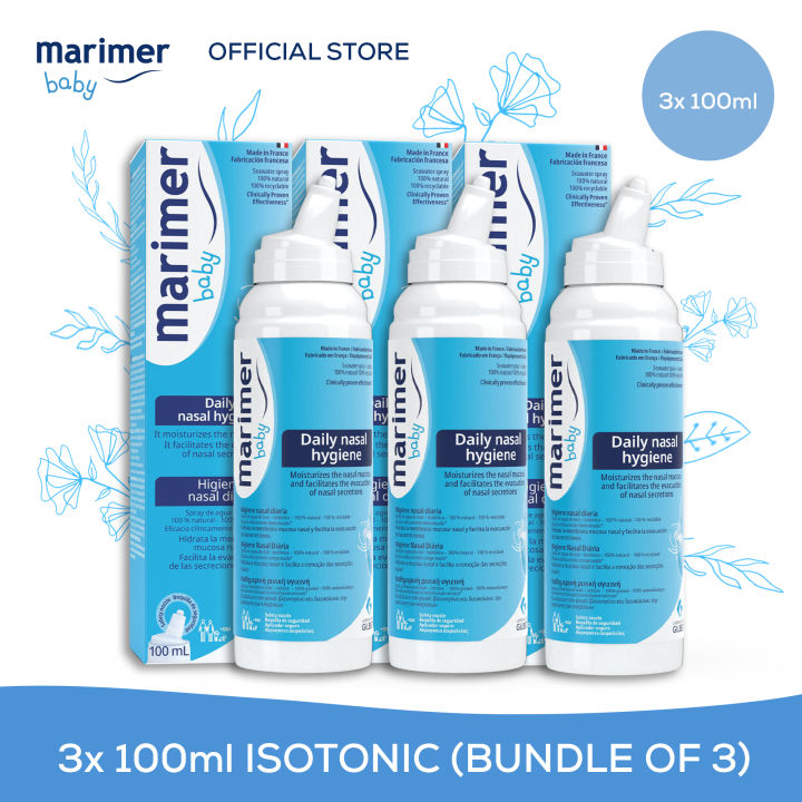 Marimer Baby Isotonic Seawater Nasal Spray 100ml Pack of 3 | Lazada PH