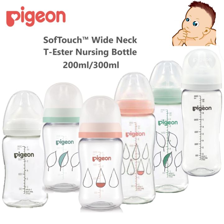 Pigeon Wide Neck Soft Touch T- ester Bottle 200ml/300ml | baby bottle | Lazada