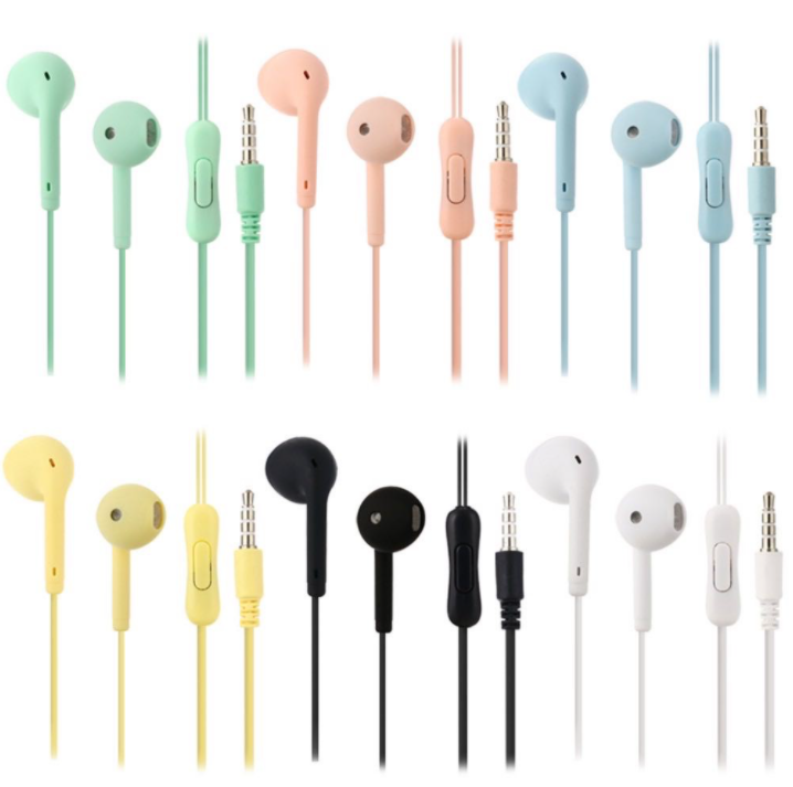 Original Wired Macaroon Earphone with MIC Universal Extra Bass In-Ear ...
