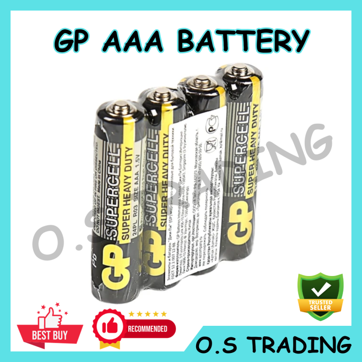 100% ORI GP Supercell Battery 1.5V Super Heavy Duty Bateri AAA Clock ...