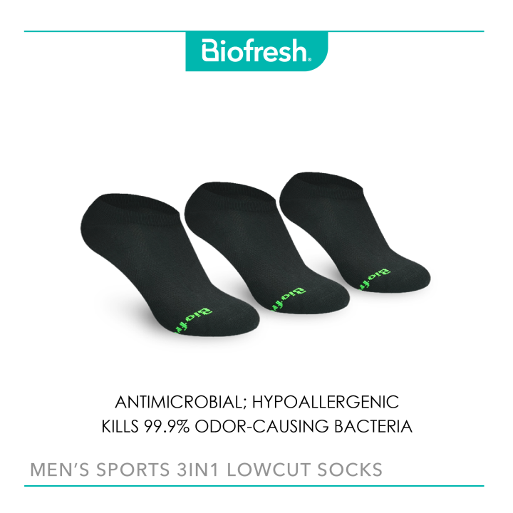 Biofresh RMFSG2 Men's Antimicrobial Sweat Absorbent No Show Thick ...