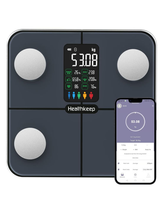 Healthkeep Digital Smart Body Weight Scale - Large Display Bathroom Fat ...