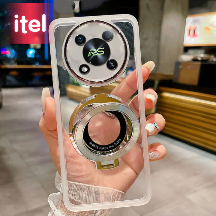 Itel RS4 S24 4G 5G 2024 Transparent With Ring Holder cover For ItelRS4 ItelS24 S 24 Soft ...