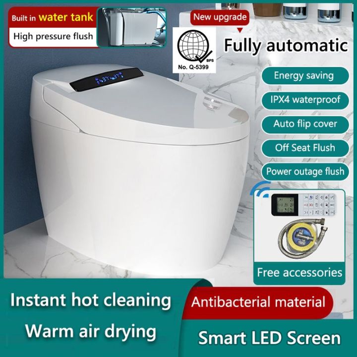Smart Toilet Bowl With Dual Flush Set Bidet Spray Automatic Water ...