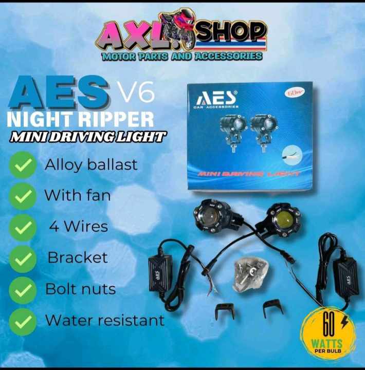 Aes V6 Night ripper 120 watts mini driving light (60/60) per bulb ...