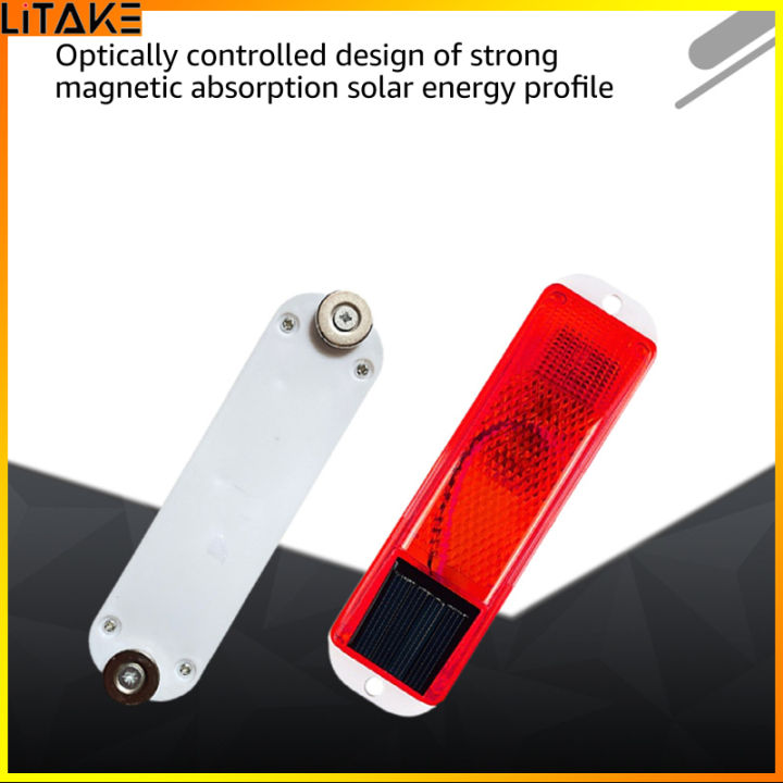 Litake Solar Strobe Warning Light LED Signs Flash Traffic Lights Strong ...