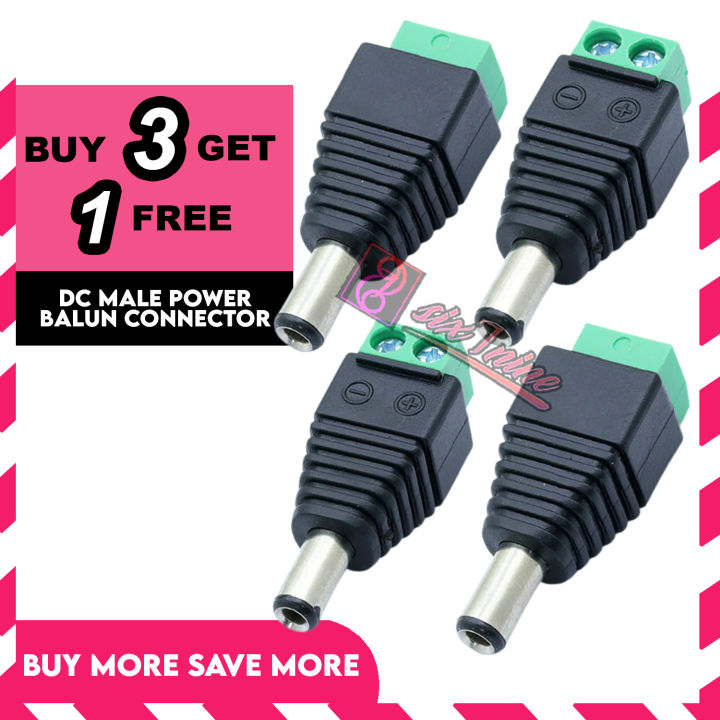 PROMO!!! (Upgraded Version) DC Male Power Balun Plug Connector Cctv ...