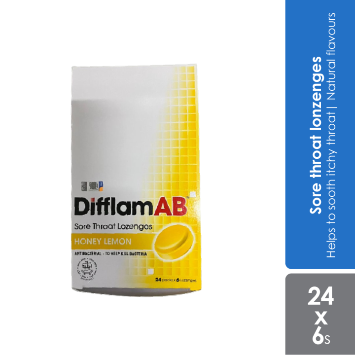 Difflam AB Sore Throat Loz (Honey Lemon) 24x6s | Lazada
