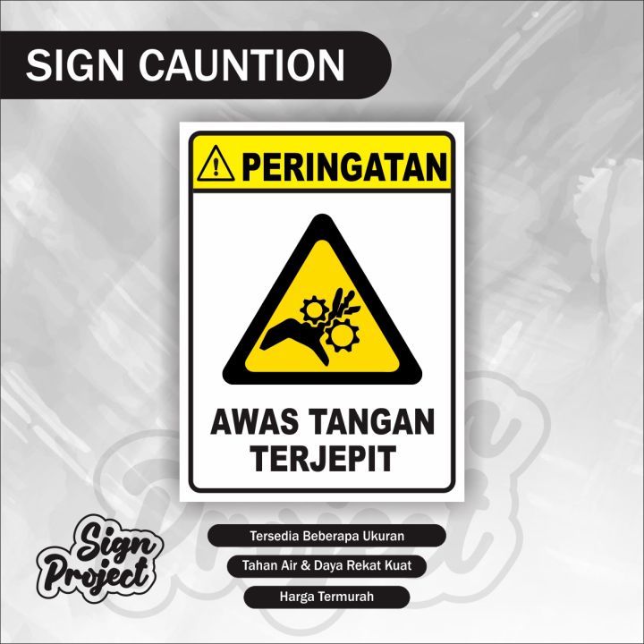 Stiker Peringatan Awas Tangan Terjepit / Sticker Awas Tangan / Sticker ...