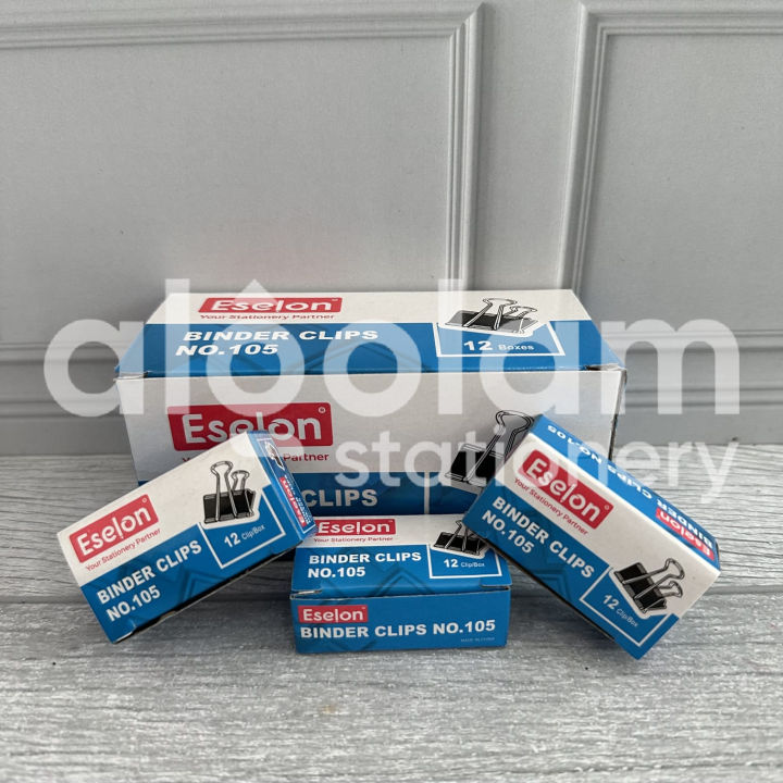 12 PCS Binder Clip Penjepit Kertas Hitam No. 105 | Lazada Indonesia