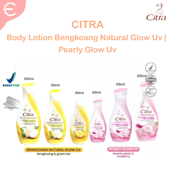 Citra Body Lotion Bengkoang Natural Glow Uv | Pearly Glow Uv 60ml ...