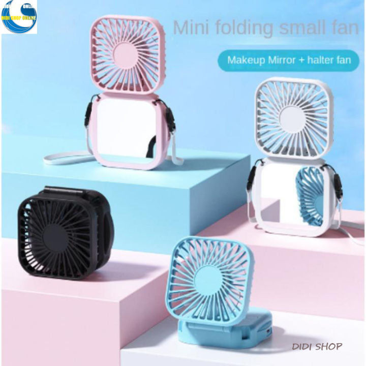 foldable fan rechargeable with Mirror and Lace Rechargeable Built In ...