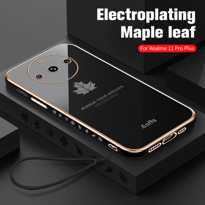 Realmi 11 Pro + เคสชุบใบเมเปิลนิ่ม TPU เคสสำหรับ Realme 11 Pro Plus ...