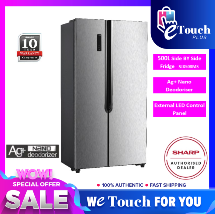 Sharp (500 L) Side By Side Fridge Refrigerator [ STEEL DOOR - SJX508MS ...