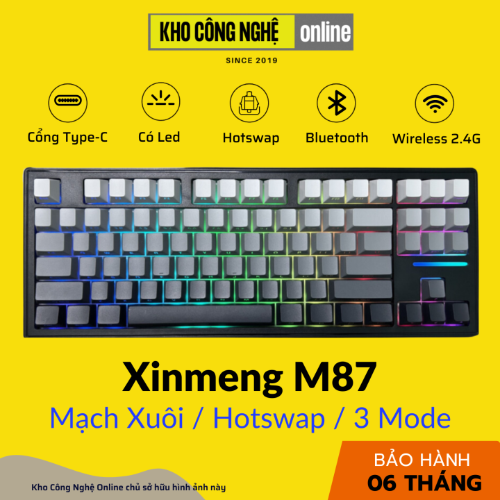 Bàn Phím Cơ Xinmeng M87 Không Dây, Mạch Xuôi, Kết Nối 3 Modes | Lazada.vn
