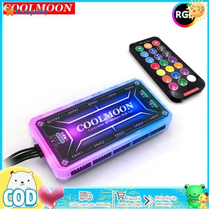 Coolmoon RGB Remote Controller Dc12v 5a Led Smart Fan Controller With ...