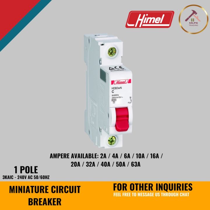 Himel Miniature Circuit Breaker (MCB) 2A, 4A, 6A, 10A, 16A, 20A, 32A ...