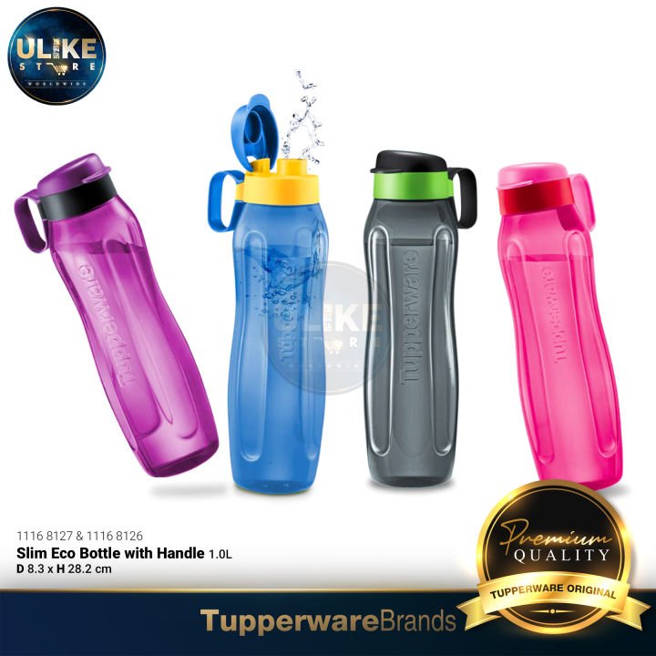 TUPPERWARE Slim Eco Bottle with Handle (1.0L) BPA FREE Bottle Eco ...