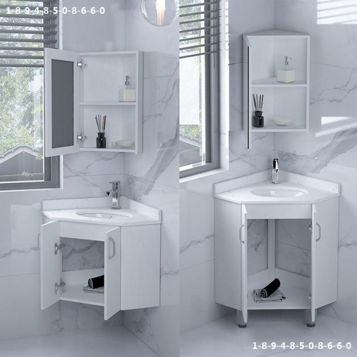 Marble Countertop Triangle Bathroom Cabinet Combination Small Apartment ...