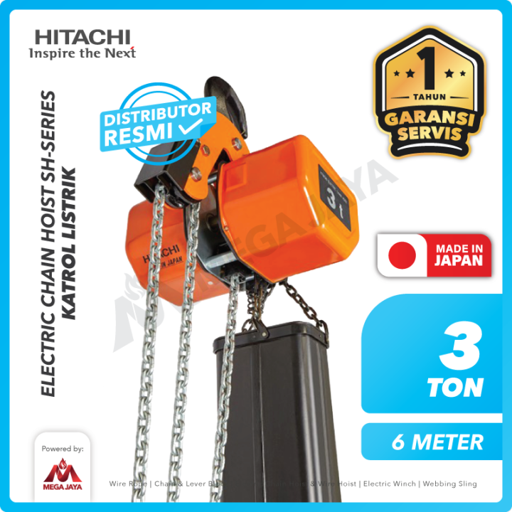 HITACHI Electric Chain Hoist 3 Ton x 6 Meter 3F SH Series | Lazada ...