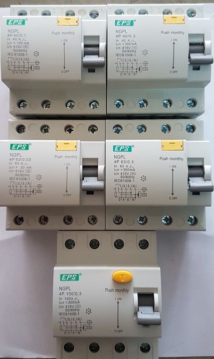EPS 4Pole RCCB/ELCB (40A 100mA/0.1, 40A 300mA/0.3, 63A 30mA/0.03, 63A ...