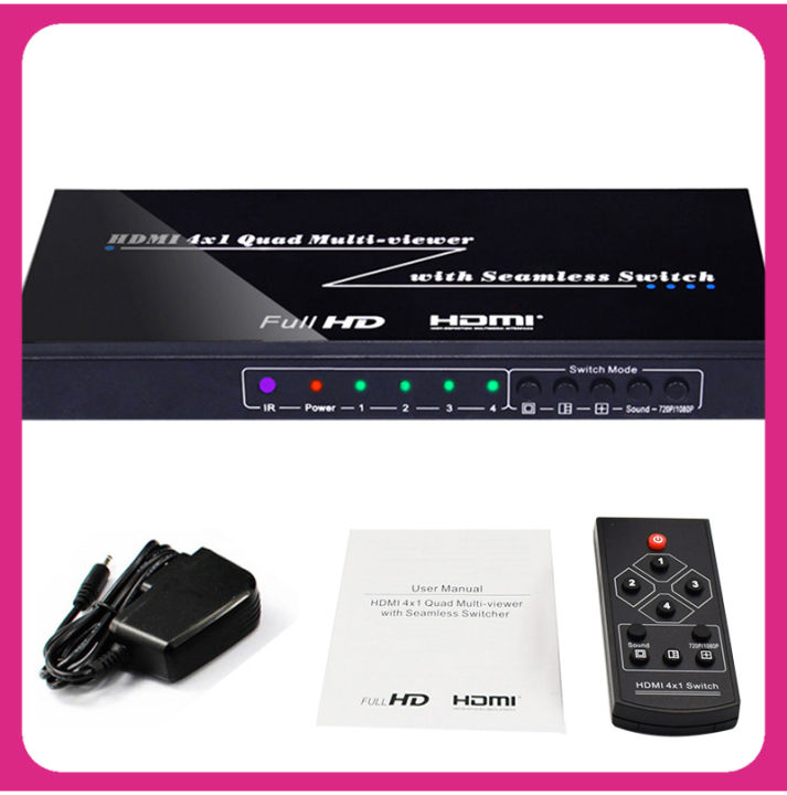 HDMI 4 Channel Video Multiplexer 4x1 Quad Multi-viewer 1080P 4 Screen ...